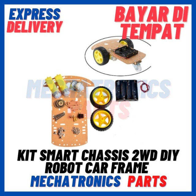 ELC[MTR-0009] KIT SMART CHASSIS 2WD DIY ROBOT CAR FRAME MOBIL ARDUINO ...
