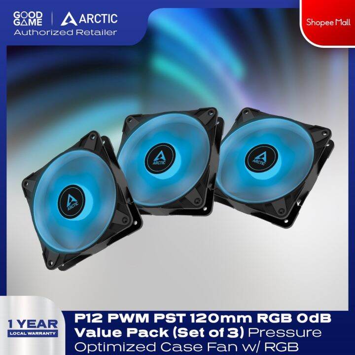 Arctic P12 PWM PST RGB 0dB Semi-Passive 120 Fan with Analog RGB CPU ...