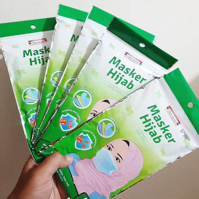 Masker Hijab Indomaret - Masker 3 ply - Masker Medis - Masker ...