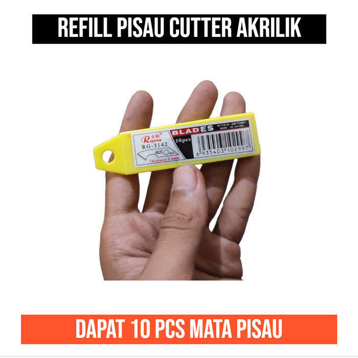 Refill Isi Cutter Akrilik Mata Pisau Ulang Acrylic Dapat 10 pcs ...