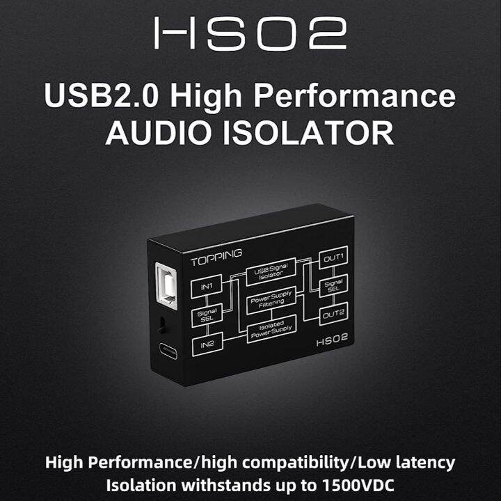 Topping HS02 USB 2.0 High Performance Audio Isolator with USB-B and ...