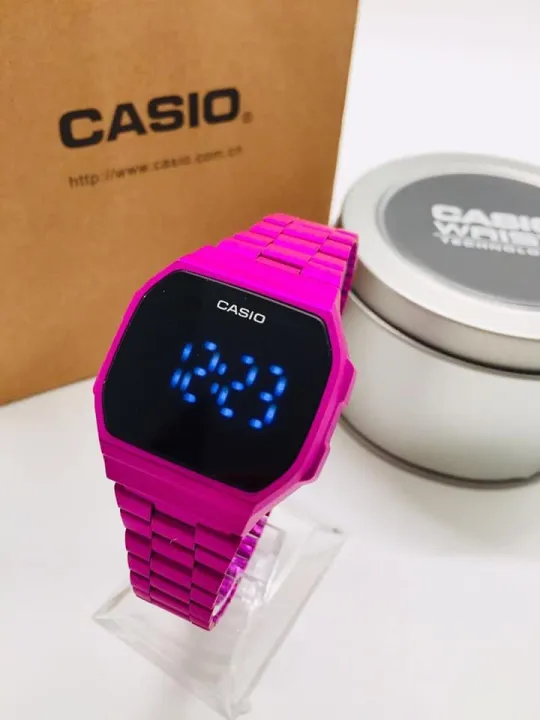 Casio Dark Purple Black Dial Stainless Watch for Women | Lazada PH