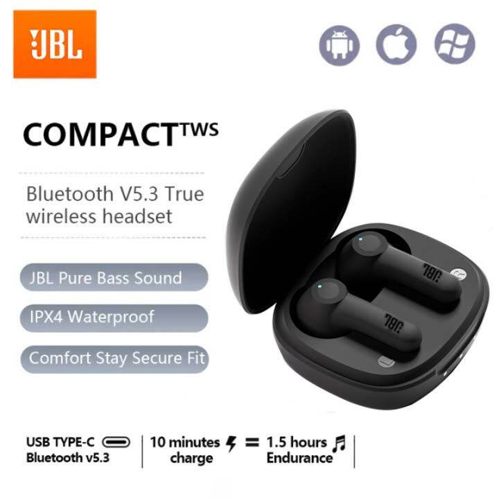 JBL COMPACT TWS Wireless Earphones Bluetooth V5.3 Earbuds Stereo ...