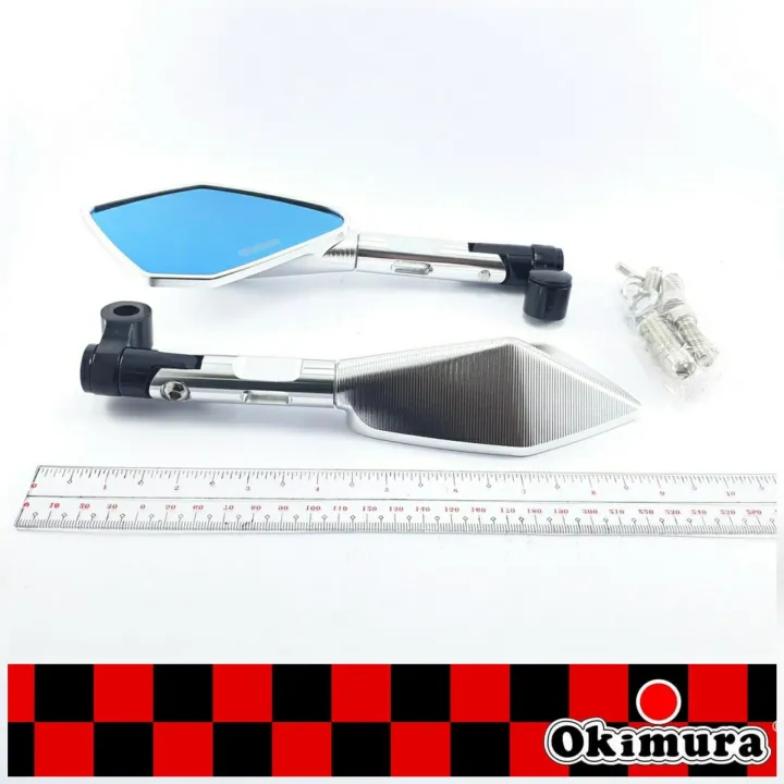 UNIVERSAL CNC ALUMINUM MIRROR SET - OKIMURA (SILVER) | Lazada PH