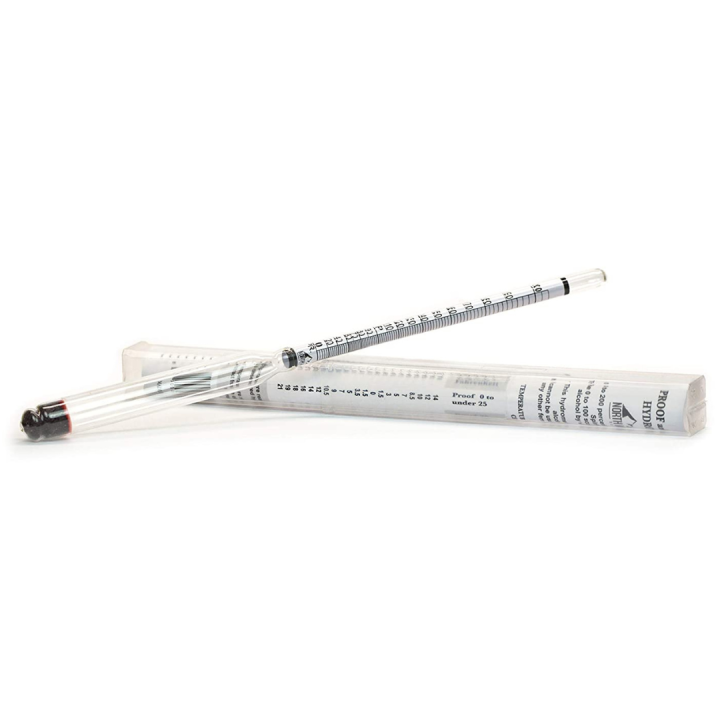 North Mountain Supply NMSPT-H Glass Hydrometer Alcoholmeter 0-200 Proof ...