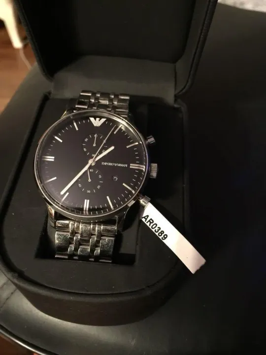 Stainless Steel Mens Watch AR0389 Emporio Armani Classic Chronograph ...