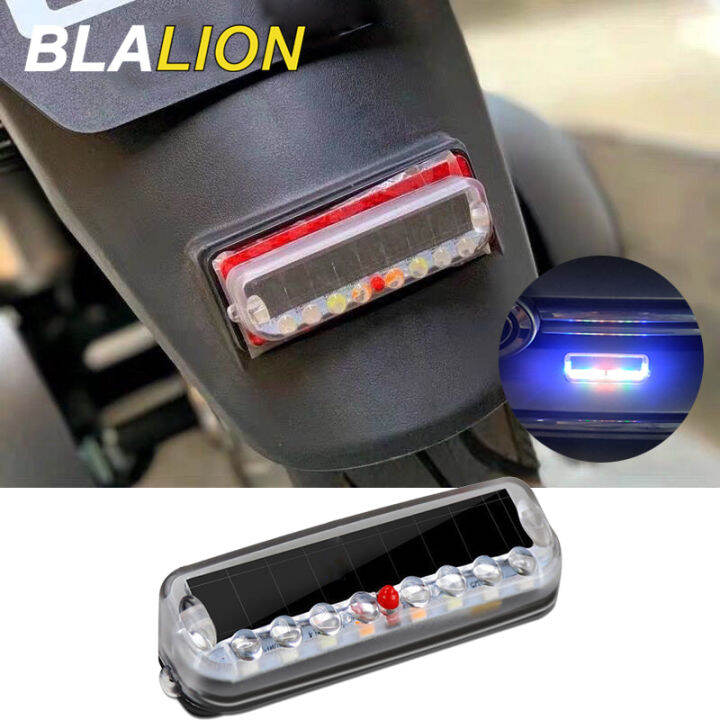 Mini Motorcycle Tail Light Flashing Warning Lamp Led Solar Charging ...