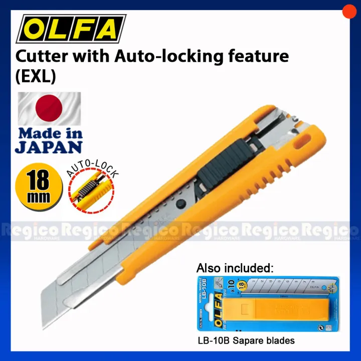 OLFA Cutter with Auto-locking feature (EXL) and spare blade(LB-10B) Regico Hardware | Lazada PH