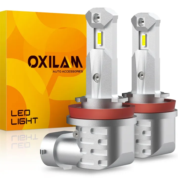 OXILAM 2ชิ้น H8 H11 LED หลอดไฟหน้าสำหรับรถ C An BUS Fanless H10 H8 H9 ...