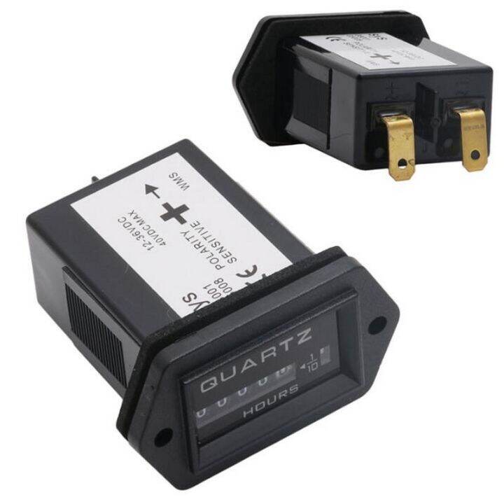 DC 12V - 36V 6 Digits Industrial Truck Tractor Boat Hour Meter Counter Rectangular Hourmeter ...