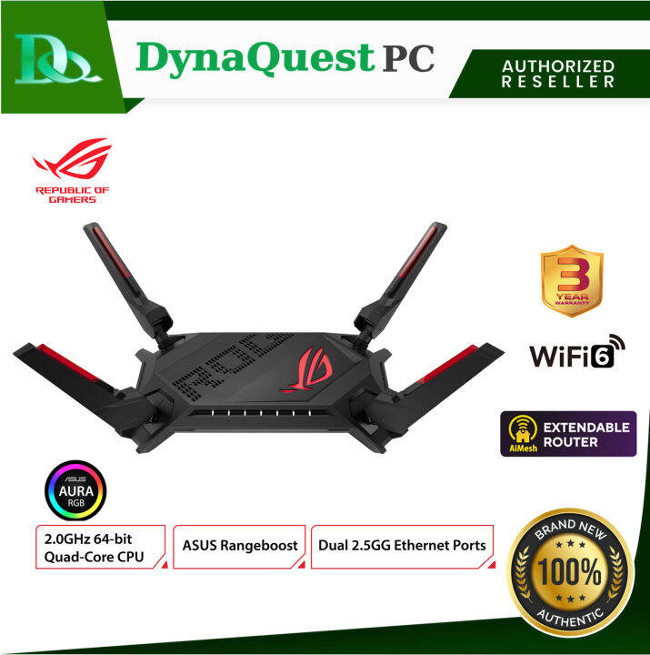 ASUS ROG Rapture GT-AX6000 Dual-Band WiFi 6 Extendable Gaming Router ...