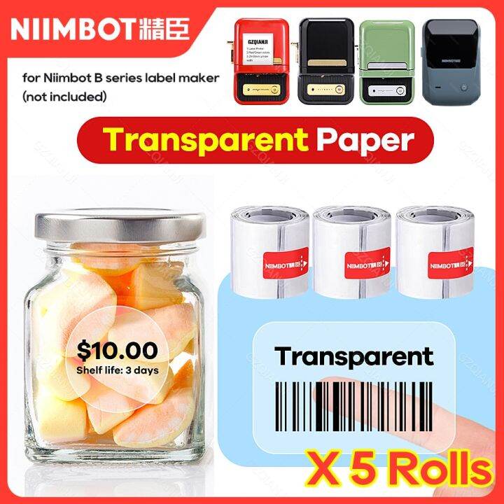 NIIMBOT B1 B21 B203 B3S Label Maker Transparent Round Paper Adhesive Sticker Thermal Barcode ...