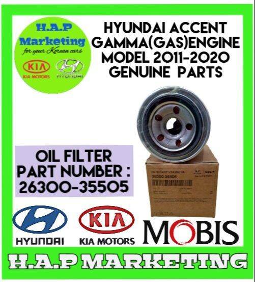 OIL FILTER ORIGINAL FOR HYUNDAI ACCENT GAMMA ENGINE (GASOLINE)/26300 ...