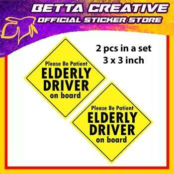 Small Stickers - Elderly Driver 2 pcs FAMILY MISC Motor / Helmet ...