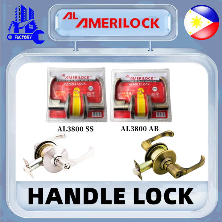 Amerilock Lever Type Antique Brass AL3800 AB/AL3800 SS Handle Lock ...