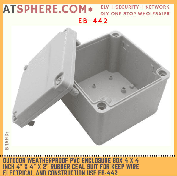 Outdoor Weatherproof PVC Enclosure Box 4 x 4 Inch 4'' X 4'' X 2 ...