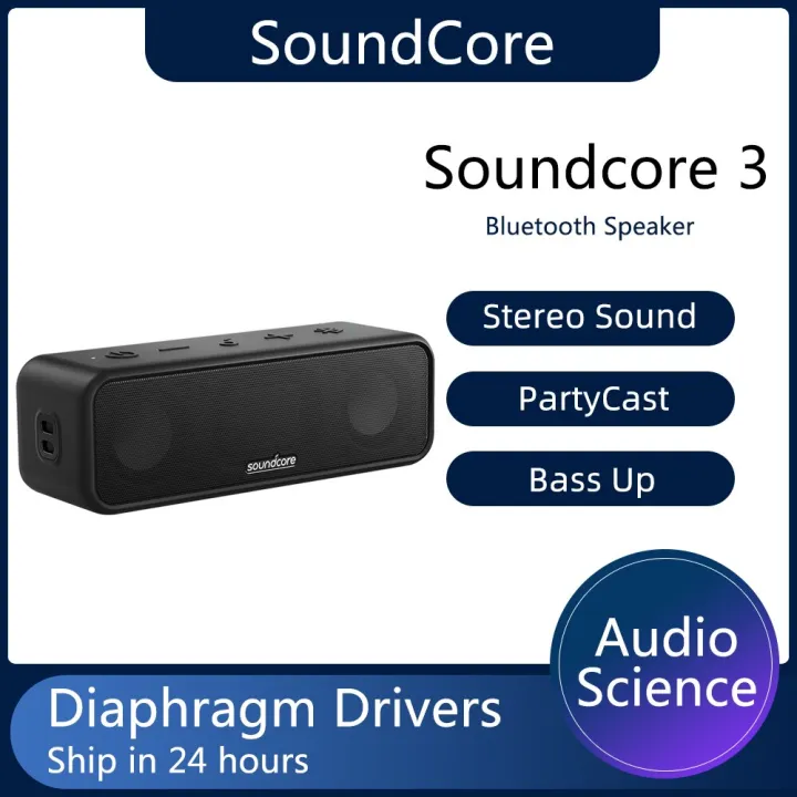 Original Anker Soundcore 3 Bluetooth Speaker with Stereo Sound Pure ...