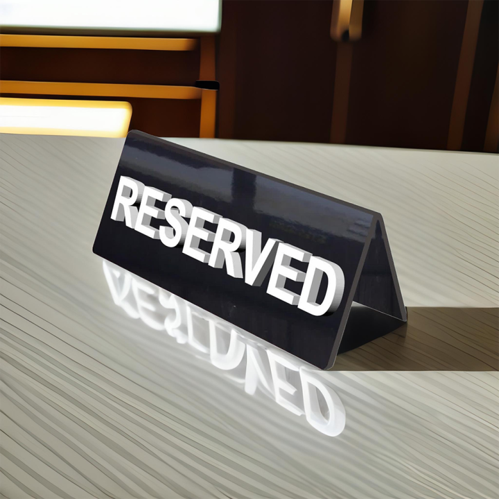 Papan Meja Tulisan Reservasi Table Sign Reserved Acrylic Tent Card ...