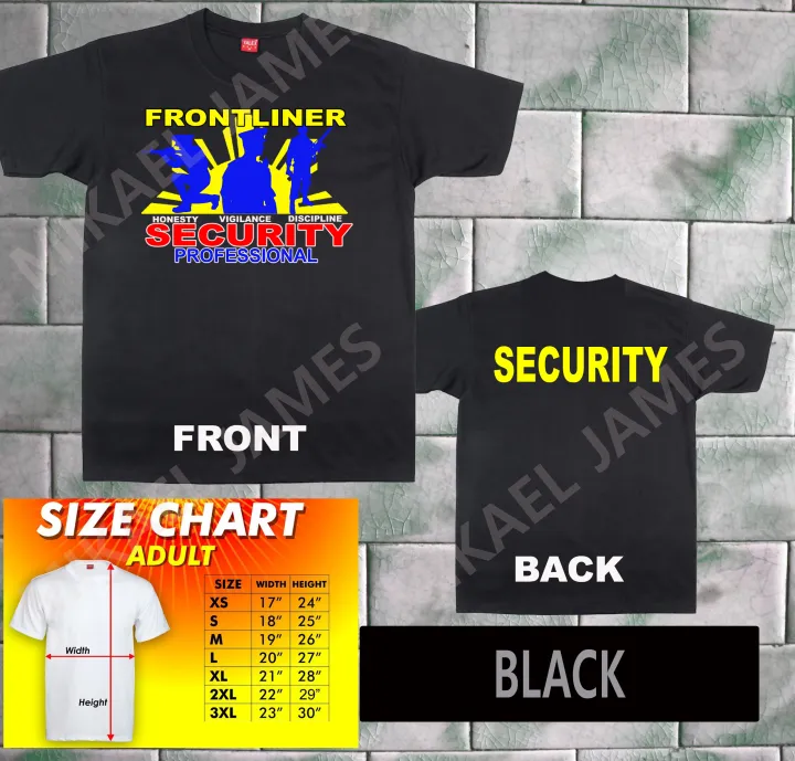 SECURITY FRONTLINER T-SHIRT WITH QUALITY PRINT | Lazada PH