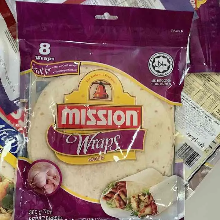 Mission Wraps Garlic 360g แผ่นแป้งสำเร็จรูป แรพส์ ผสมกระเทียม ยี่ห้อ ...