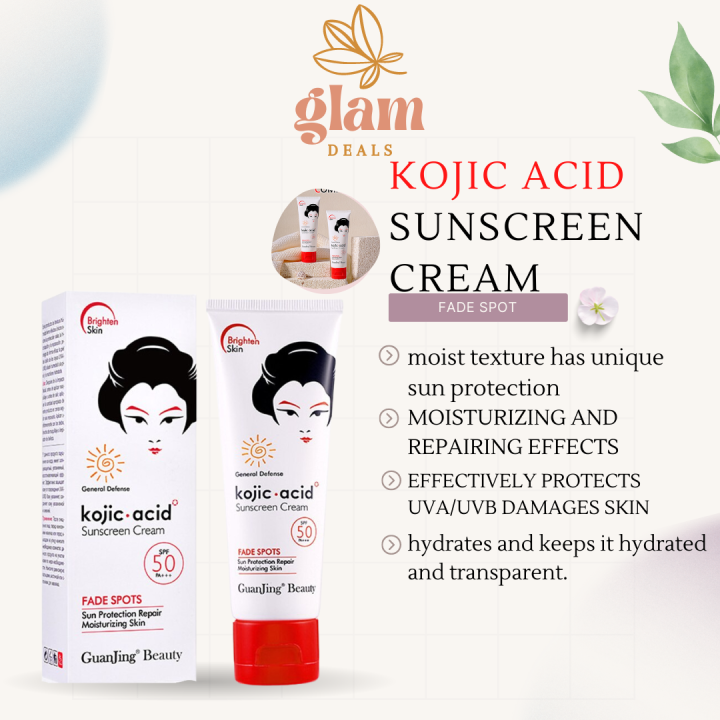 Kojic Acid Sunscreen SPF50 Moisturizing Skin Care Sunscreen 50g Fade ...