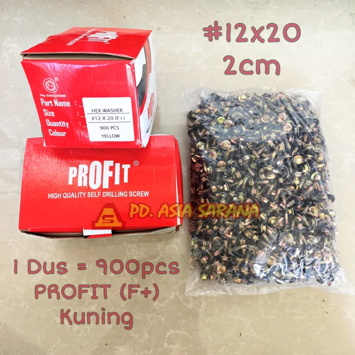 [PROFIT] Paku Roofing 2cm Box Kuning Baut Skrup Holo Atap Sekrup 12x20 ...