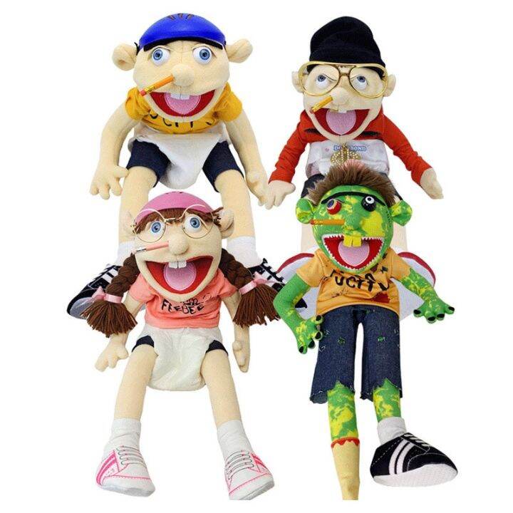 1/2/4pcs Jeffy Hand Puppet Feebee Rapper Zombie Plush Doll Toy Talk ...