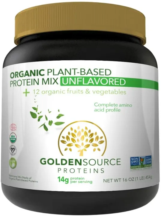 GoldenSource Proteins Organic Plant-Based Protein, Unflavored, 1 Pound ...