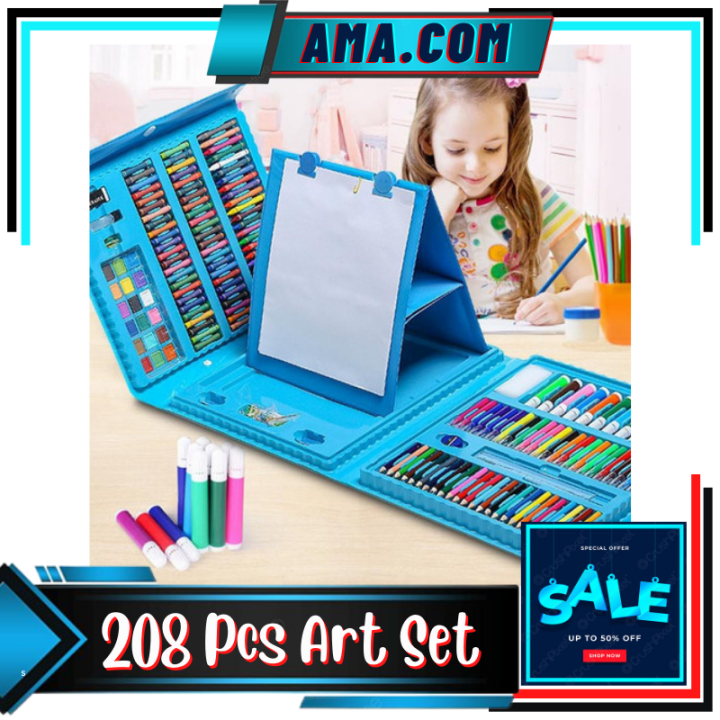 AMA- Super Mega 208 Pcs Art Set - Crayon, Marker, Pencils, Coloring ...