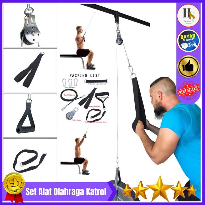 COD JBryant Peralatan Katrol Fitness Gym Rumahan DIY Pulley Cable ...