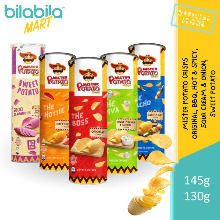 MISTER POTATO Crisps (Original, BBQ, Hot & Spicy, Sour Cream & Onion, Sweet Potato) Potato Chips ...