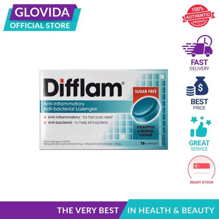Difflam Anti-Inflammatory & Anti Bacterial Lozenges - Eucalyptus ...