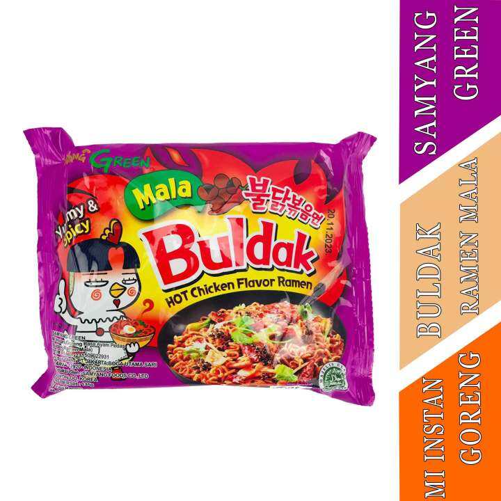 Mi Instan- Samyang Green- Buldak Ramen Mala- Rasa Ayam Pedas-135g ...