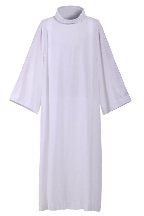 Catholic Alb Priest Mass Alb Vestments Robe Roll Collar Solid Clergy ...