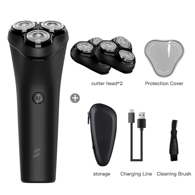 Men's Shaver 3D Triple Blade Floating Razor Fast Charging Beard ...