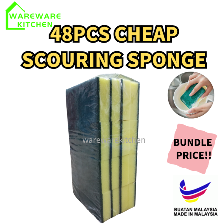 48Pcs Scouring Sponge Economy Sponge Cleaning Kitchen Sponge Bundle ...
