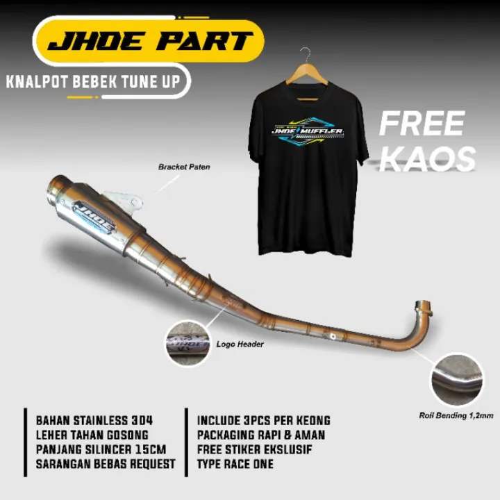 KNALPOT ORIGINAL BY JHOE MUFFLER Bebek 130cc 200cc Type Cornello | Lazada Indonesia