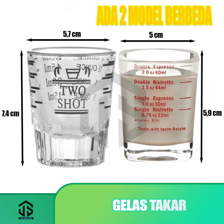 GELAS TAKAR SLOKI ESPRESSO SINGLE - DOUBLE SHOOT KACA TEBAL | Lazada ...