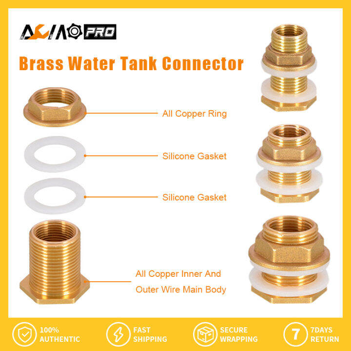 AumoPro 1PCS Solid Brass Water Tank Connector Fittings Leak-proof M1/2 ...
