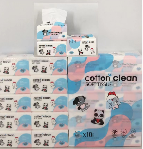 Cotton Clean Soft Tissue Paper 490 Sheets 5-PLY Soft Cleaning Paper ...