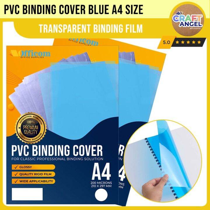 PVC Binding Cover 100pcs Blue 200 microns A4 | Short | Legal OFFICOM ...