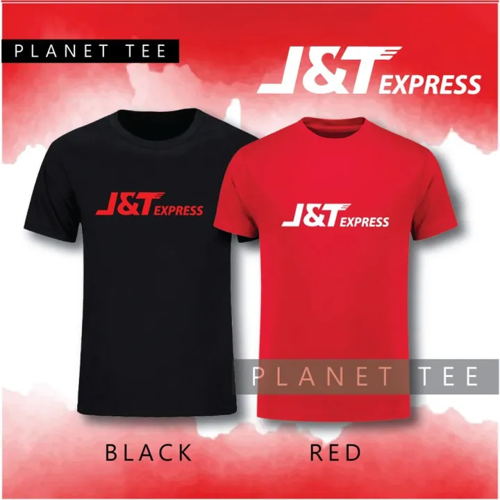 READY STOCK J&T Express Rider Cotton Short Sleeve Black Red JNT T-Shirt ...