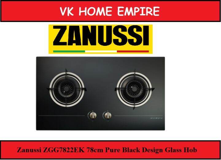 Zanussi ZGG7822EK 78cm Pure Black Design Glass Hob | Lazada