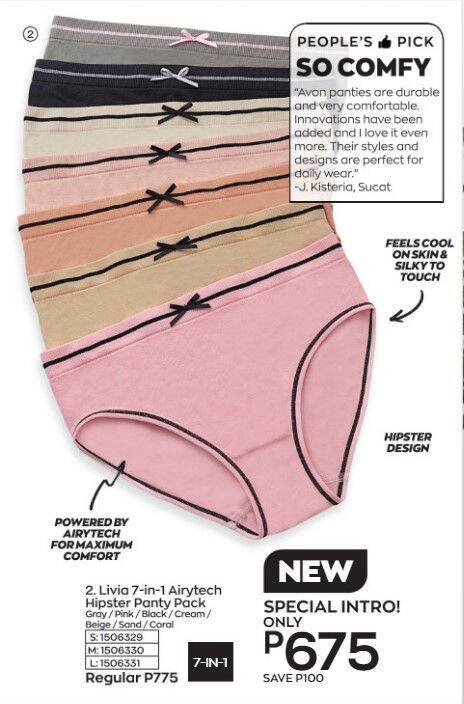 Avon Livia 7-in-1 Panty Pack Airytech Hipster Panty Pack | Lazada PH