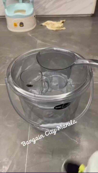 Transparent Timba Plastic Bucket Timba with Dipper and Basin Tabo Palanggana set Home buddies ...
