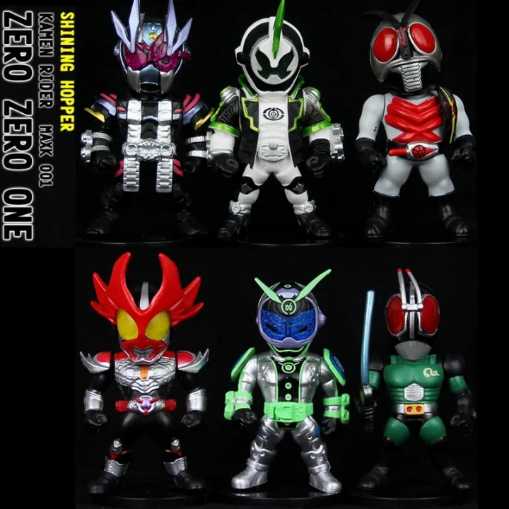 6pcs Kamen Rider Action Figure Toys with Bag PVC Decoration Q Version ...