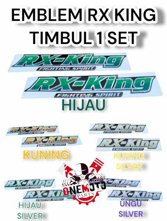 STIKER EMBLEM TIMBUL YAMAHA RX KING 1SET PUTIH SILVER UNGU HIJAU KUNING ...