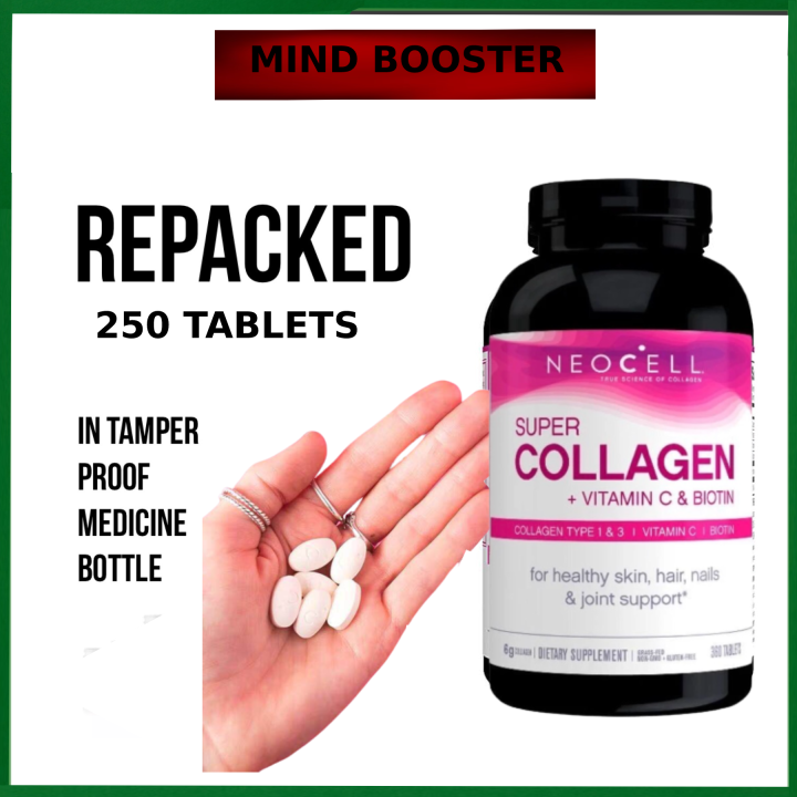 NeoCell Super Collagen + Vitamin C & Collagen Type 250 Tablets -Mind ...