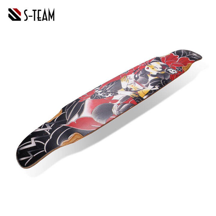 Team official standard ME longboard, whole board, flat flower dance ...