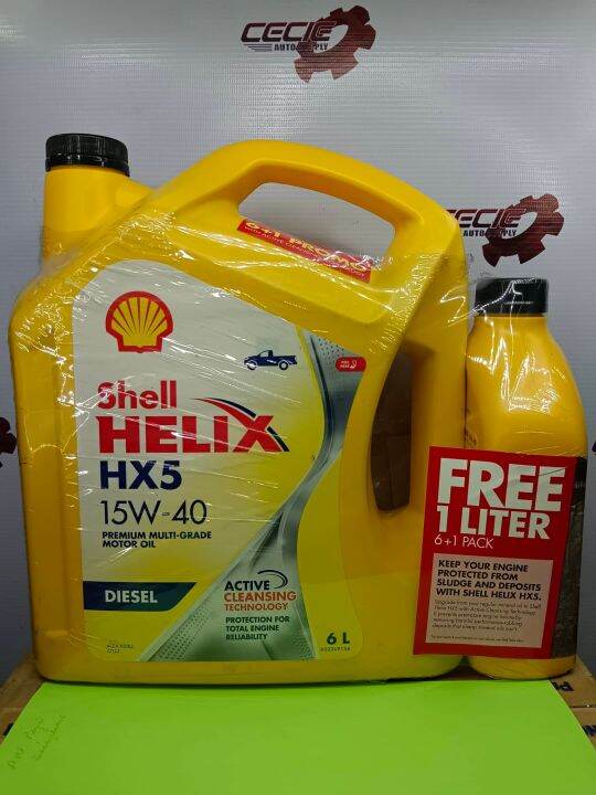 Shell Helix HX5 15W40 Premium Multigrade Motor Oil for Diesel 6L + 1L ...
